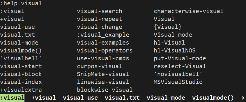 VIM Visual Mode 